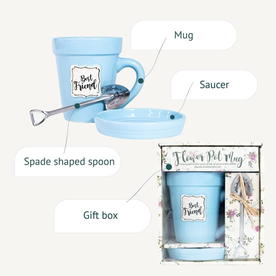 Oak Patch Gifts 31034 Best Friend Flower Pot Mug Blue Brand - Etsy
