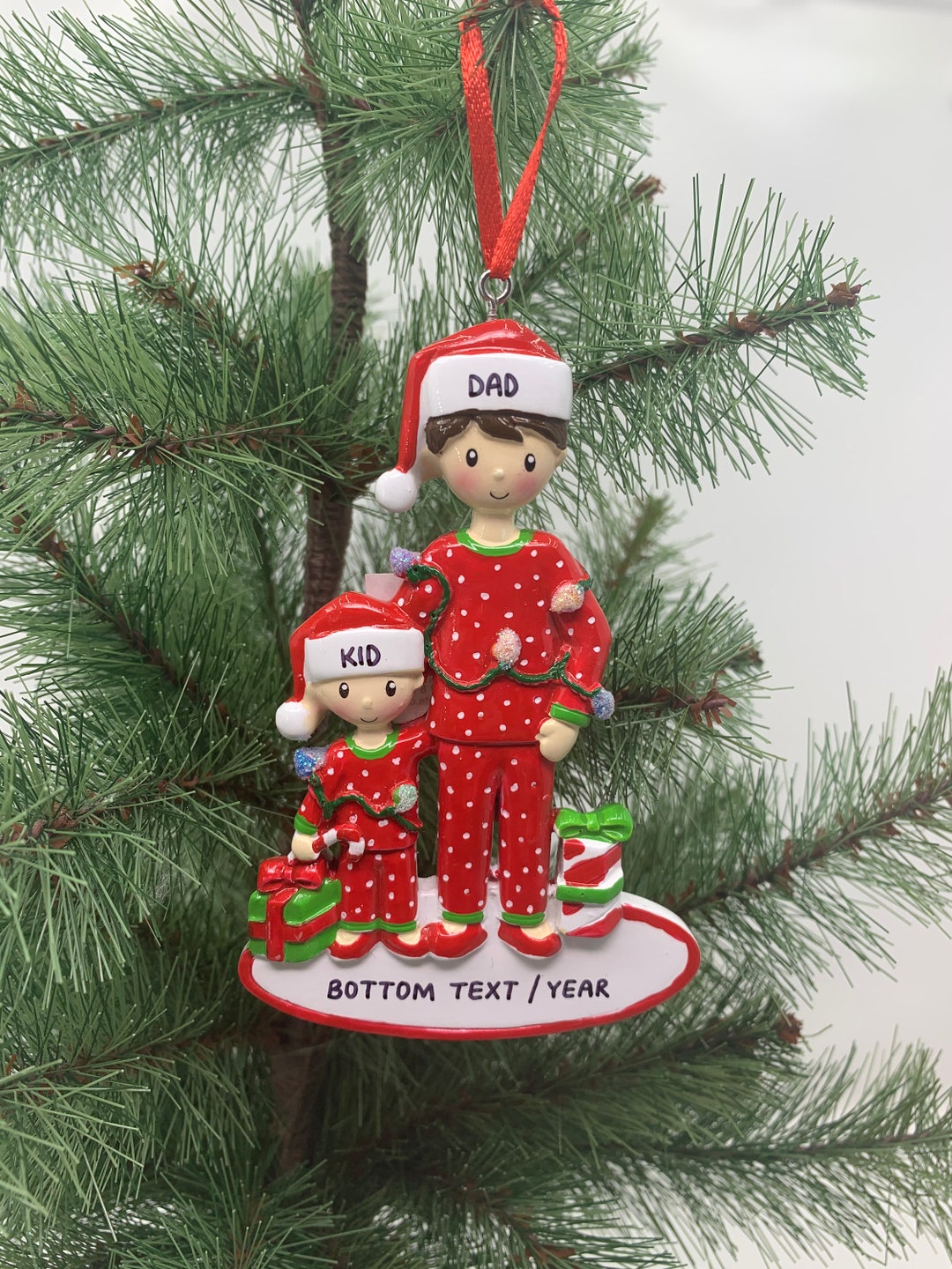 Single Dad With 1 2 3 Kids Children Personalized Christmas Ornament ...