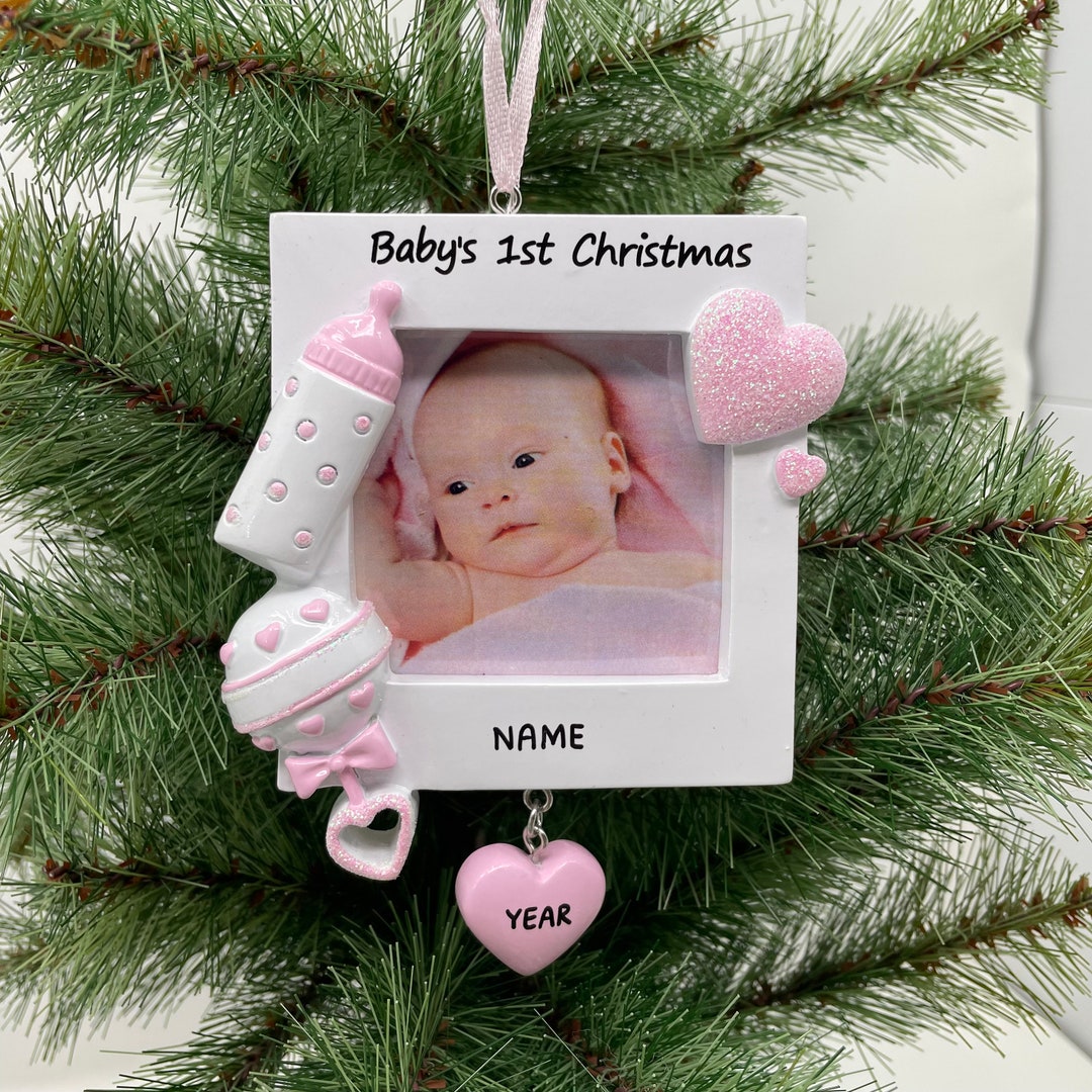 Personalized Baby's First Christmas Picture Frame Christmas Ornament ...