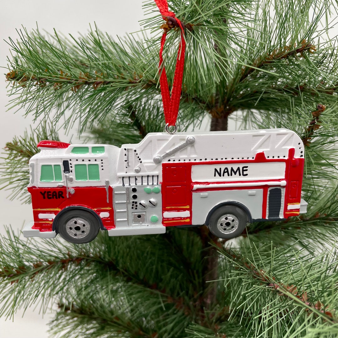 Red Fire Truck Ornament Personalized Christmas Ornament Perfect Gift ...