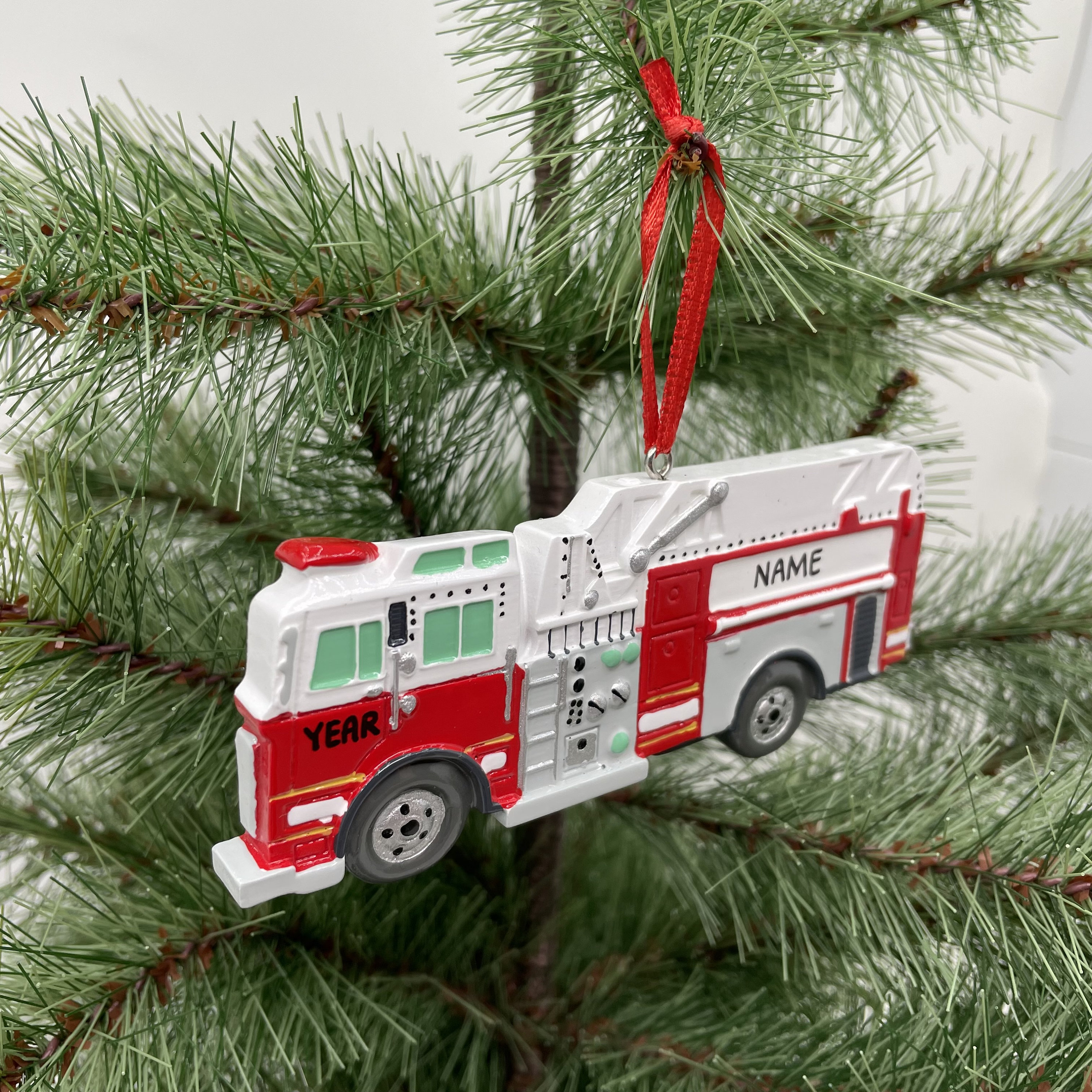 Red Fire Truck Ornament Personalized Christmas Ornament - Etsy