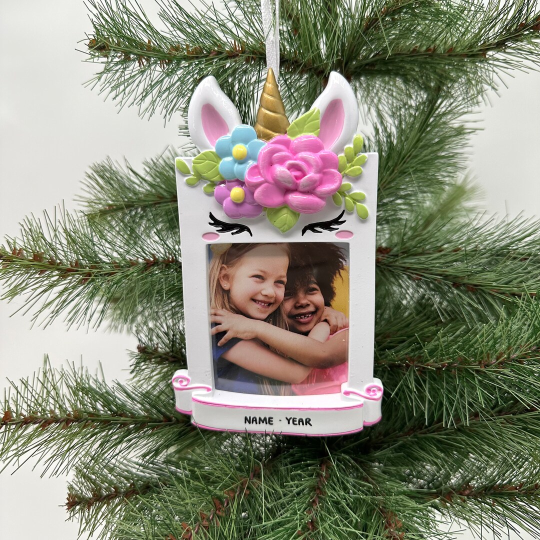 Personalized Unicorn Picture Frame Ornament Ornament Perfect Gift for ...