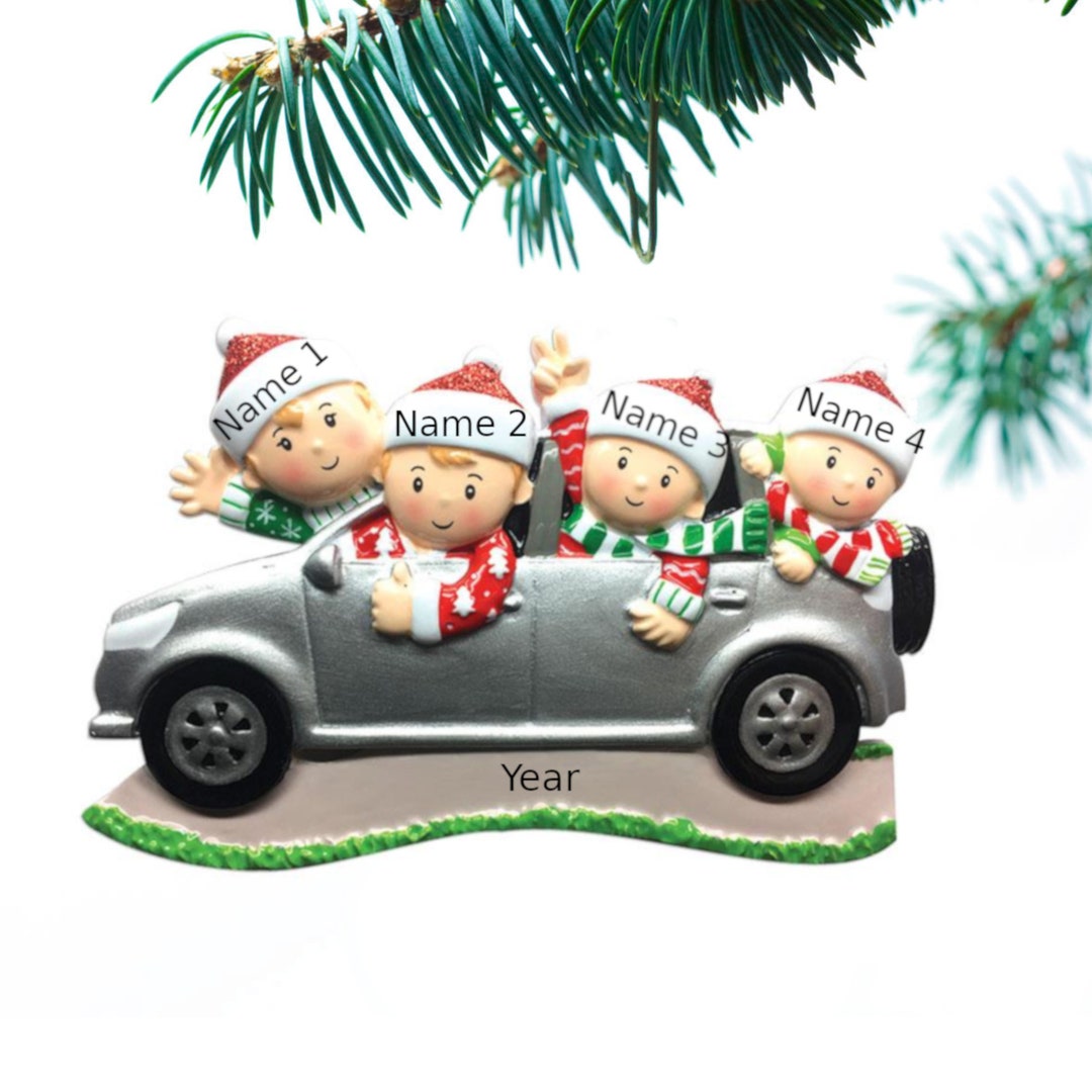 Family in the Car Personalized Family Ornament Family of 3 4 5 6 ...