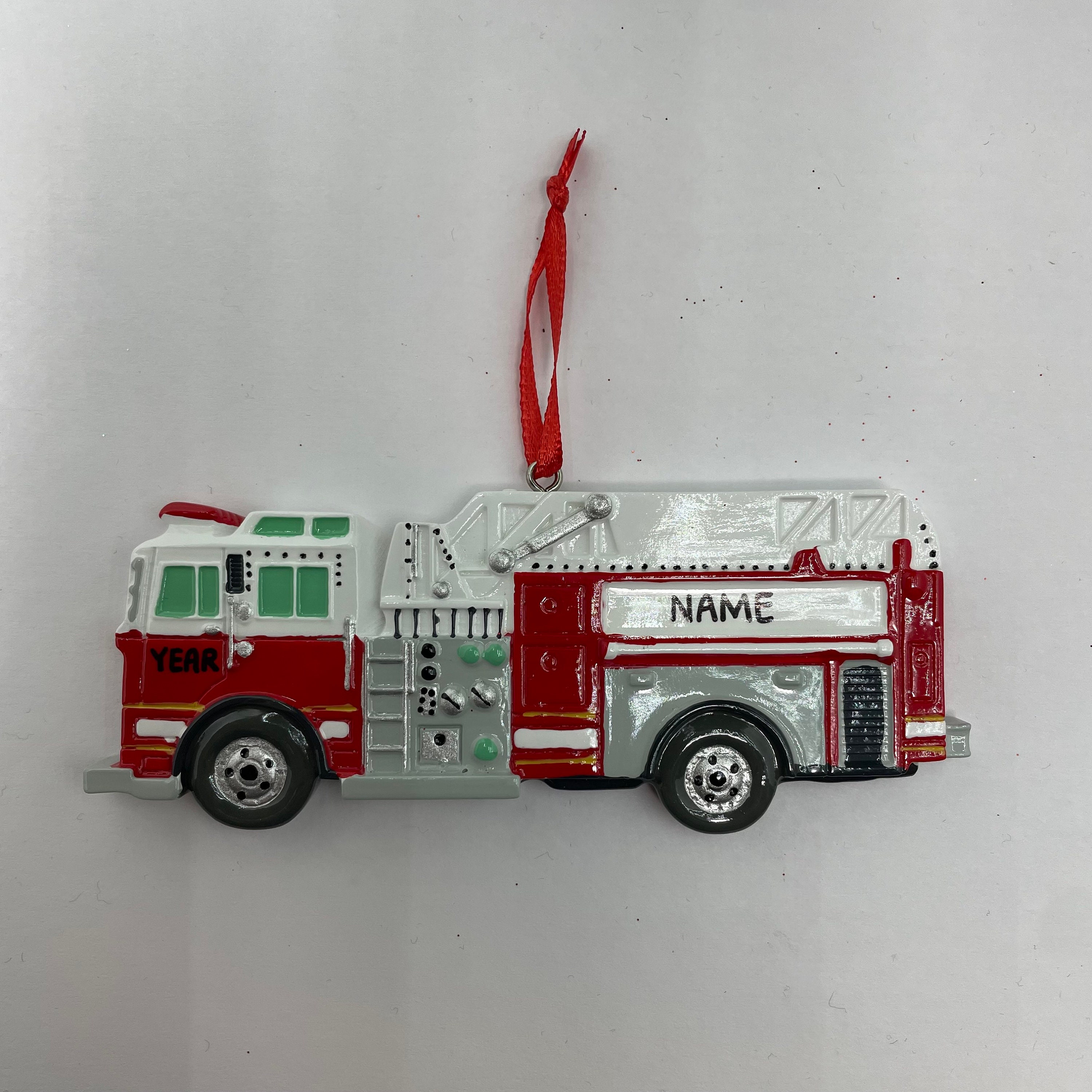 Red Fire Truck Ornament Personalized Christmas Ornament - Etsy