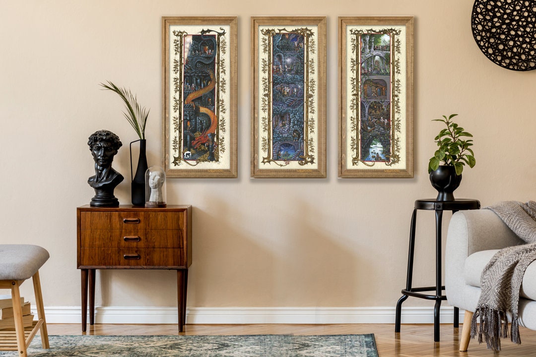 Hobbit Tryptych Prints X 3 Limited Edition Signed & Dated- MOST POPULAR ...