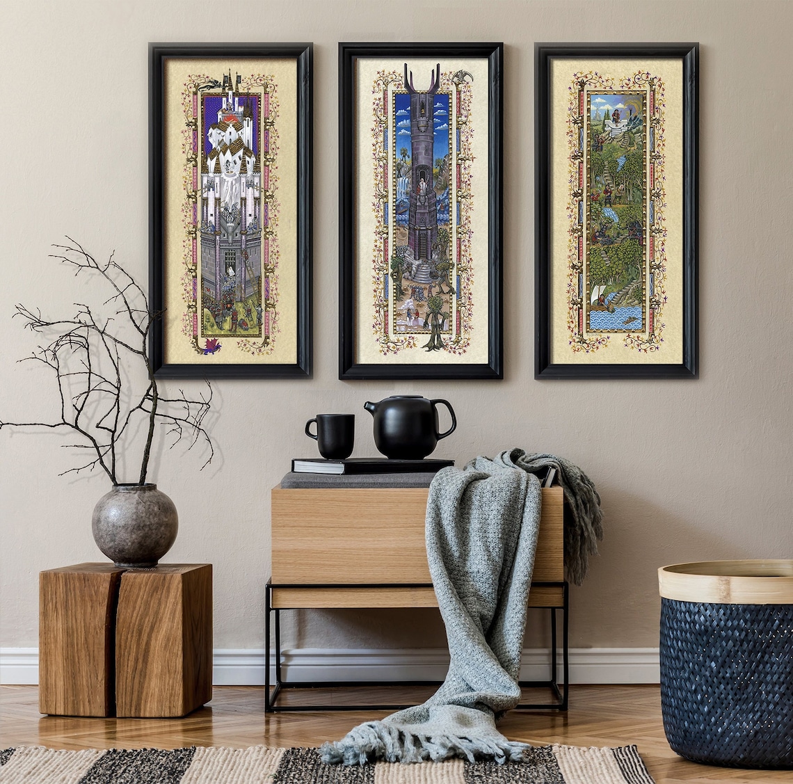 Tolkien Lord of the Rings Tryptych Prints X 3 Limited Edition Signed ...