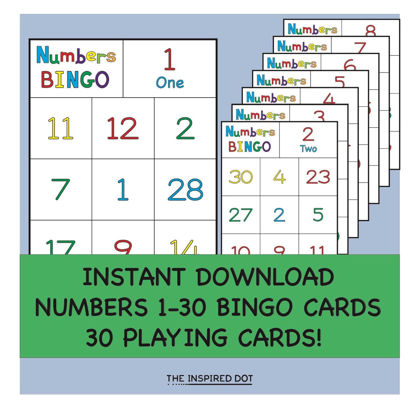 Numbers 1-30 BINGO Playing Cards 30 Bingo Cards Included 3x3 - Etsy