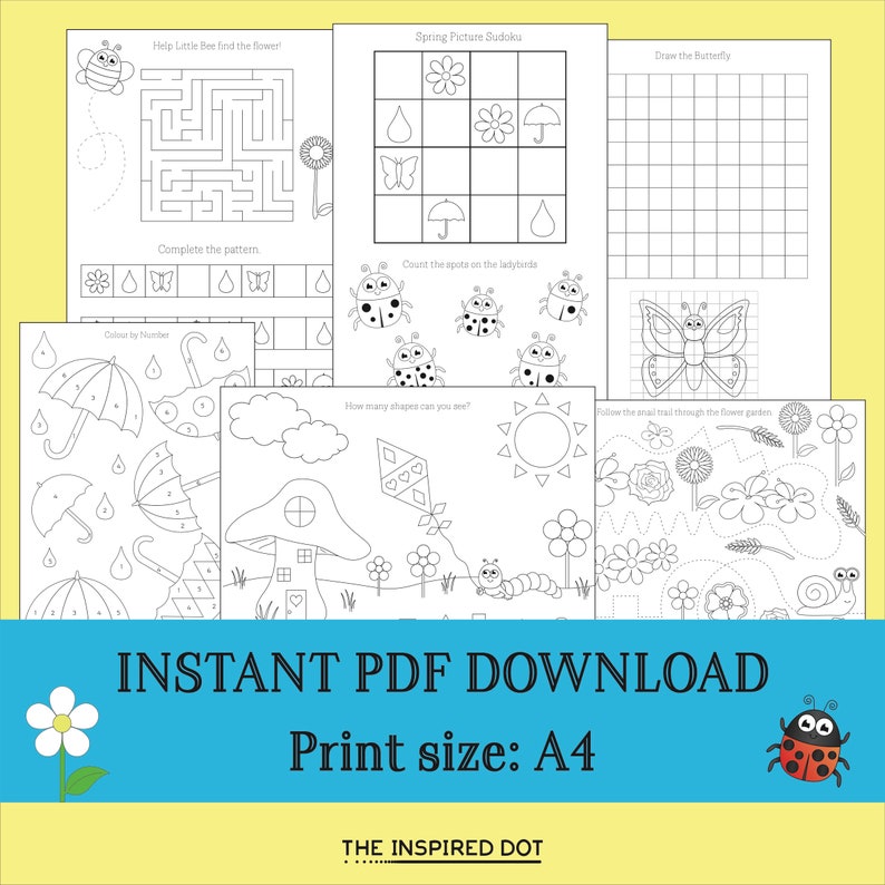 Spring Kids Activity Pack Instant Download 20 Printable - Etsy UK