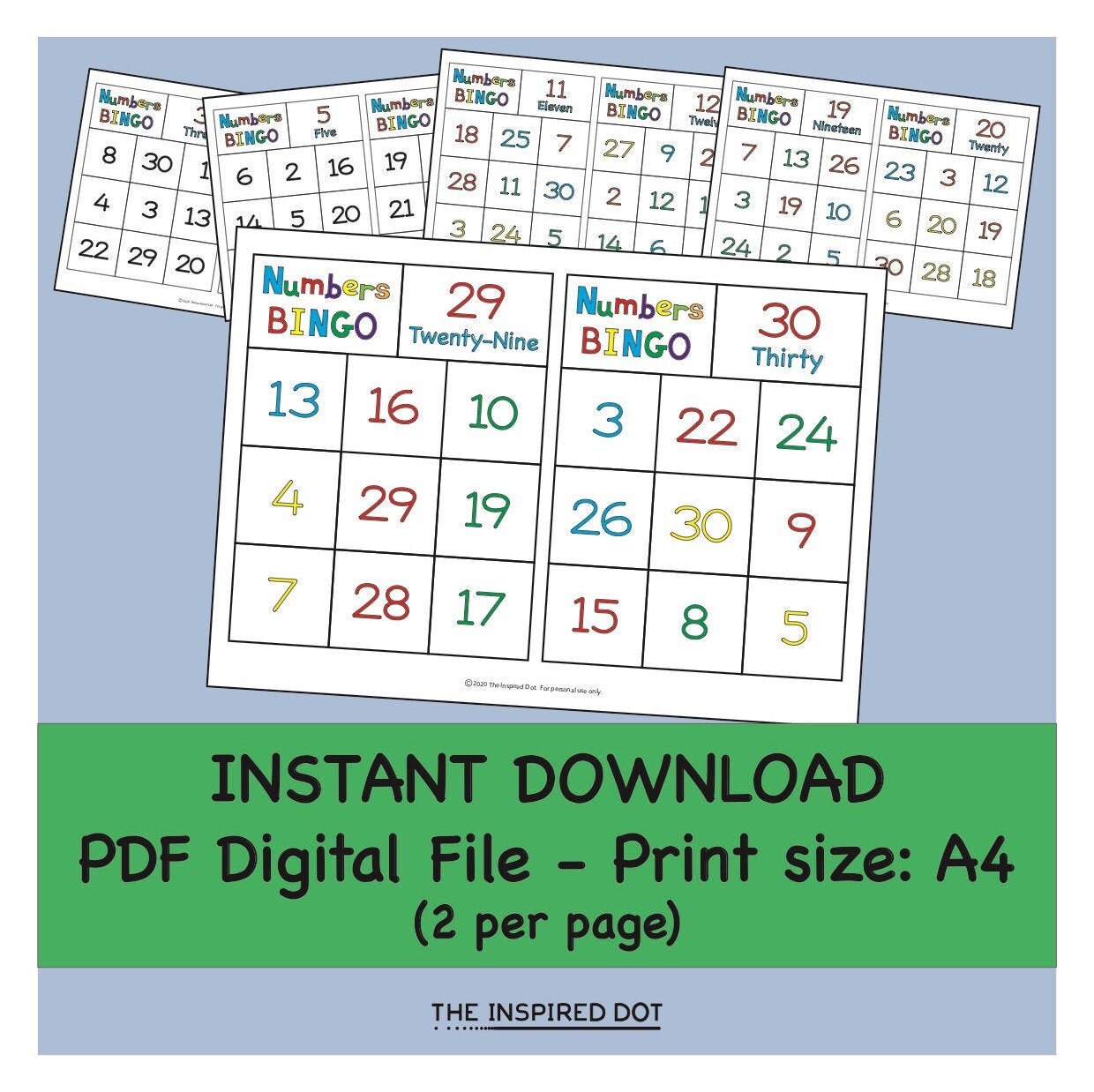 Numbers 1-30 BINGO Playing Cards 30 Bingo Cards Included 3x3 - Etsy UK
