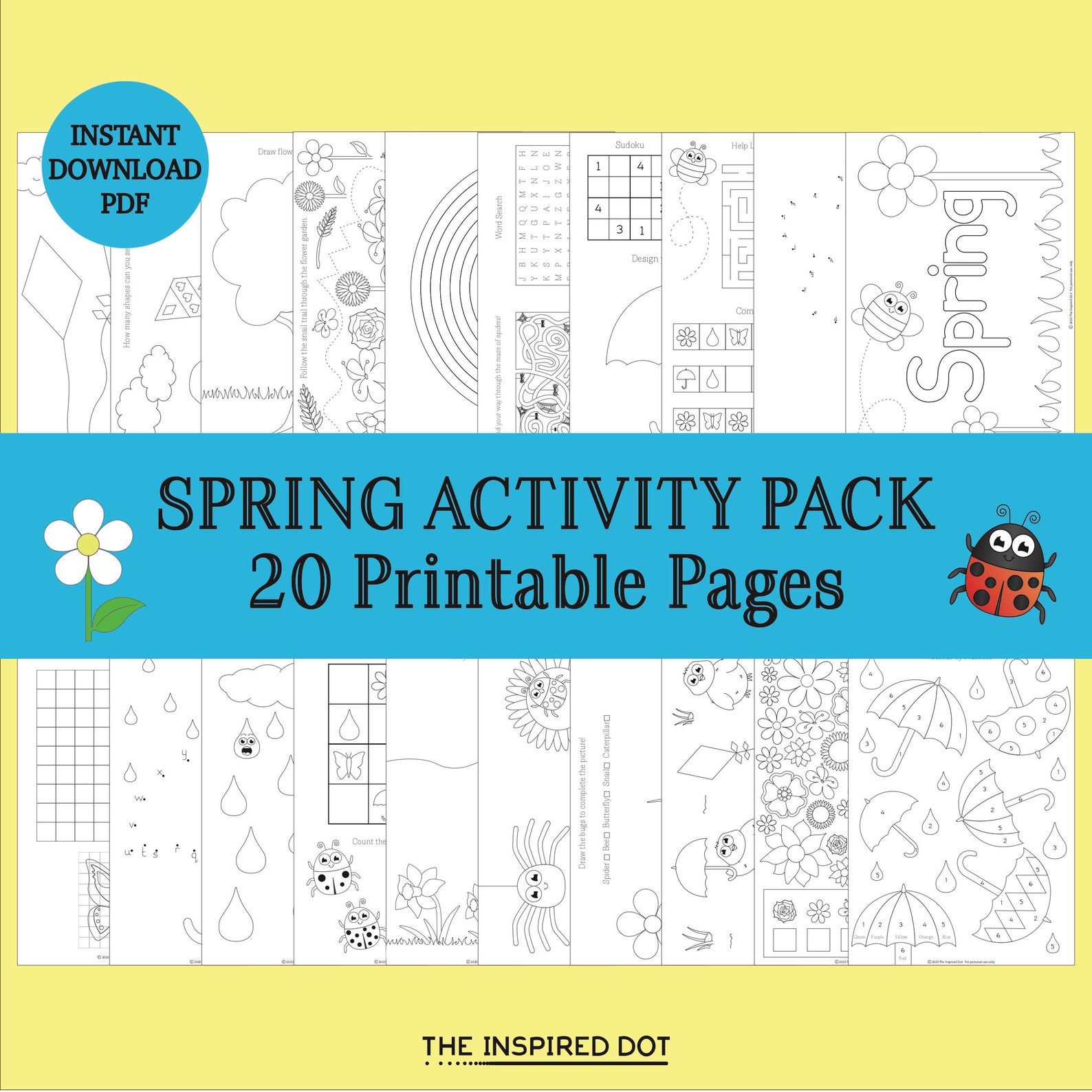 Spring Kids Activity Pack Instant Download 20 Printable - Etsy UK