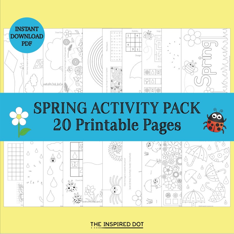 Spring Kids Activity Pack Instant Download 20 Printable - Etsy UK