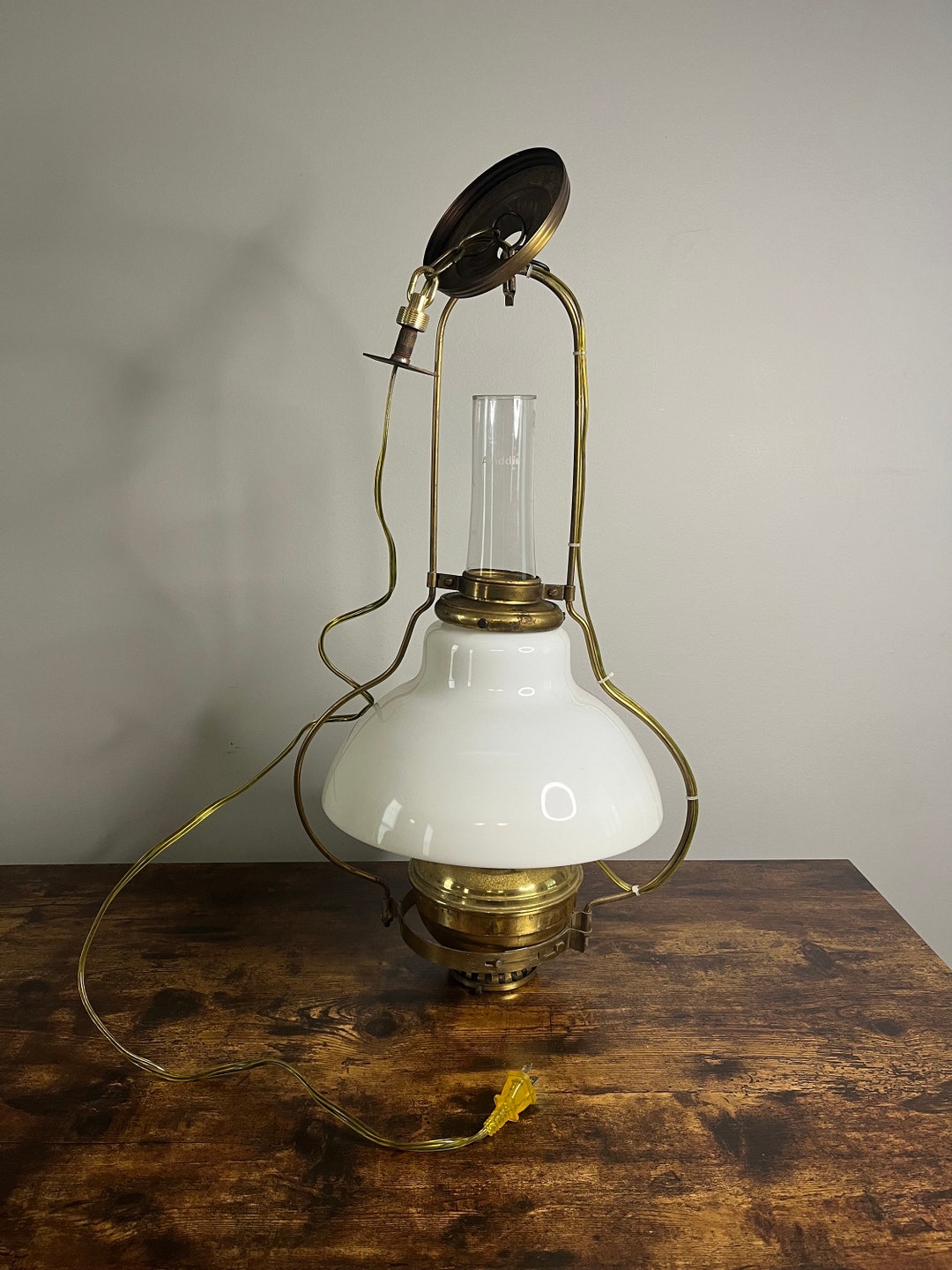 Aladdin Model 6 Hanging Oil Kerosene Lamp Opal Glass Shade - Etsy