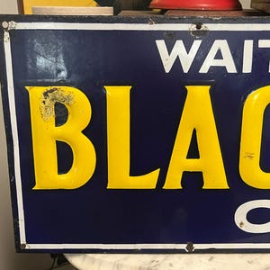 Waitt & Bond BLACKSTONE Cigar Sign Embossed Porcelain 36 X 12 Heavy ...