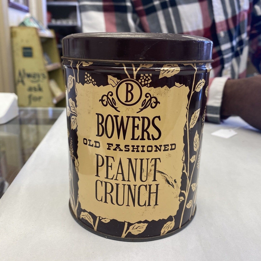 Vintage Bowers Old Fashioned Peanut Crunch Candy Tin - Etsy
