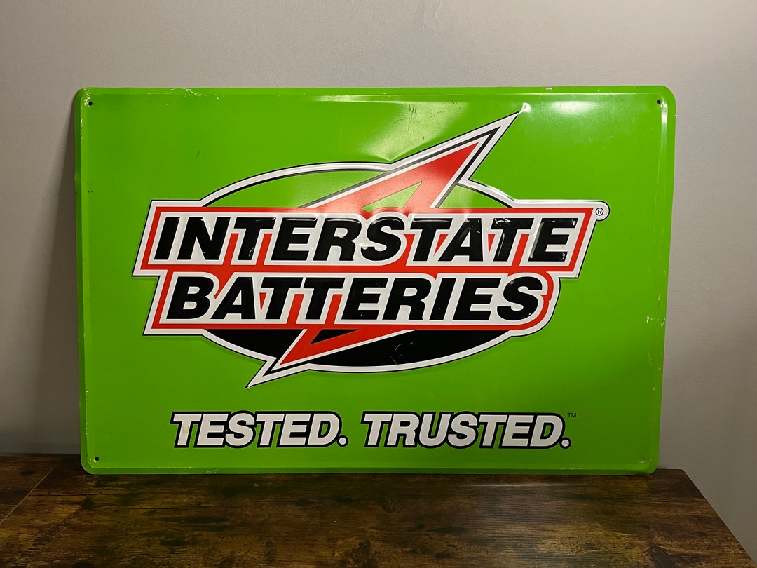 Vintage Interstate Batteries Sign Embossed 36x24 Metal - Etsy