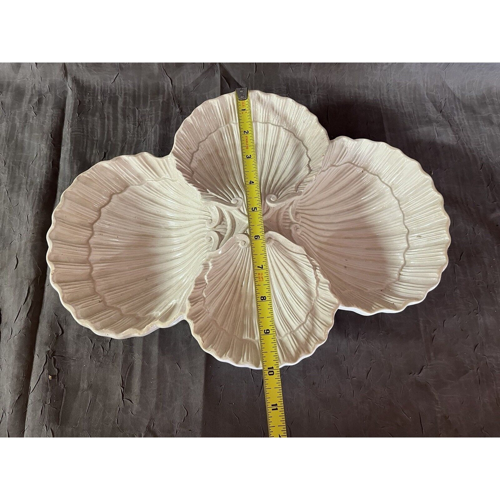 Vintage off White Ceramic Scallop Design Dish 4 Section - Etsy
