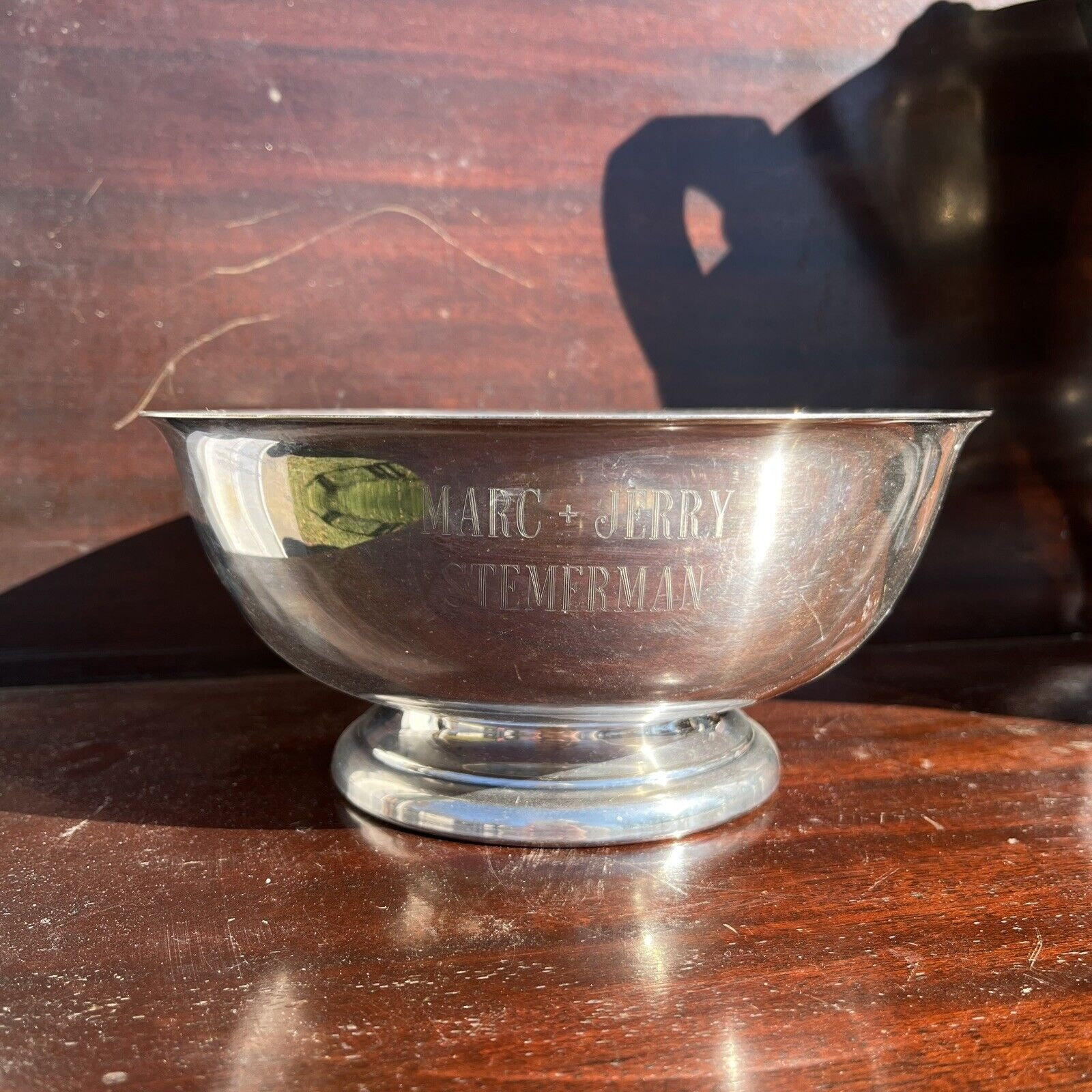 Sheridan Silver Plated Footed Bowl Monogram Marc & Jerry Stemerman 1989 ...
