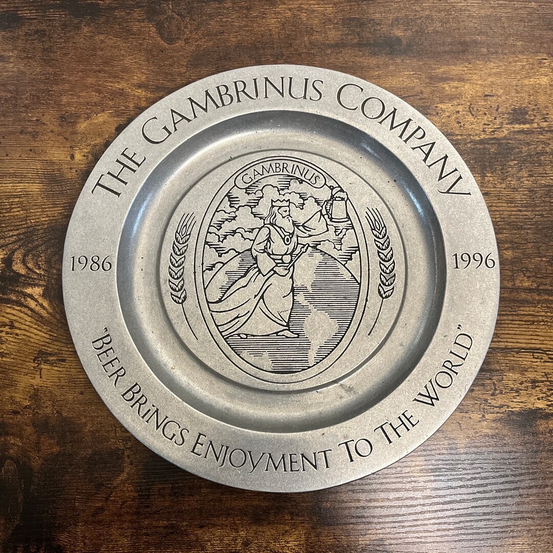 The Gambrinus Beer Company Advertising Decorative Pewter Plate - Etsy