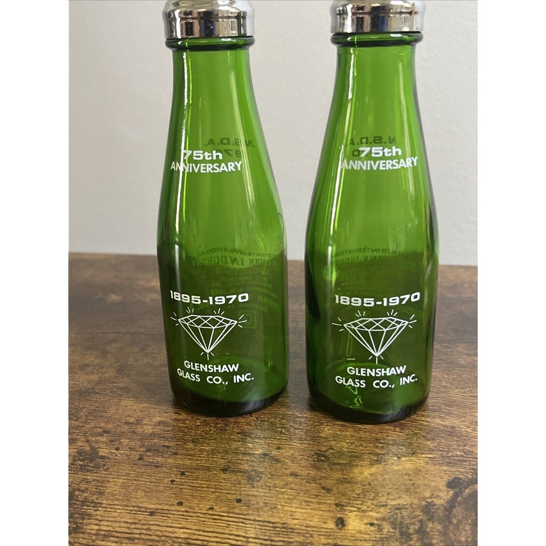 GLENSHAW GLASS CO. 75TH Anniversary Salt and Pepper Shakers 1895-1970 ...