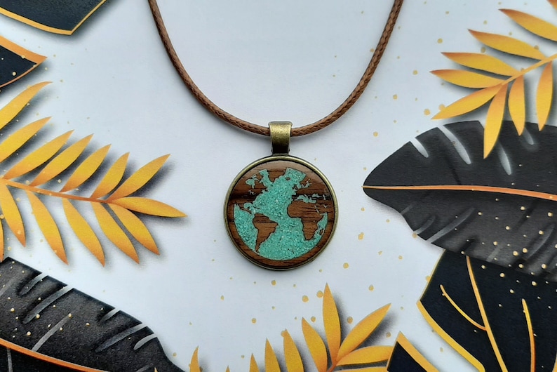 Planet Earth Necklace World Map Planet Earth Jewelry - Etsy