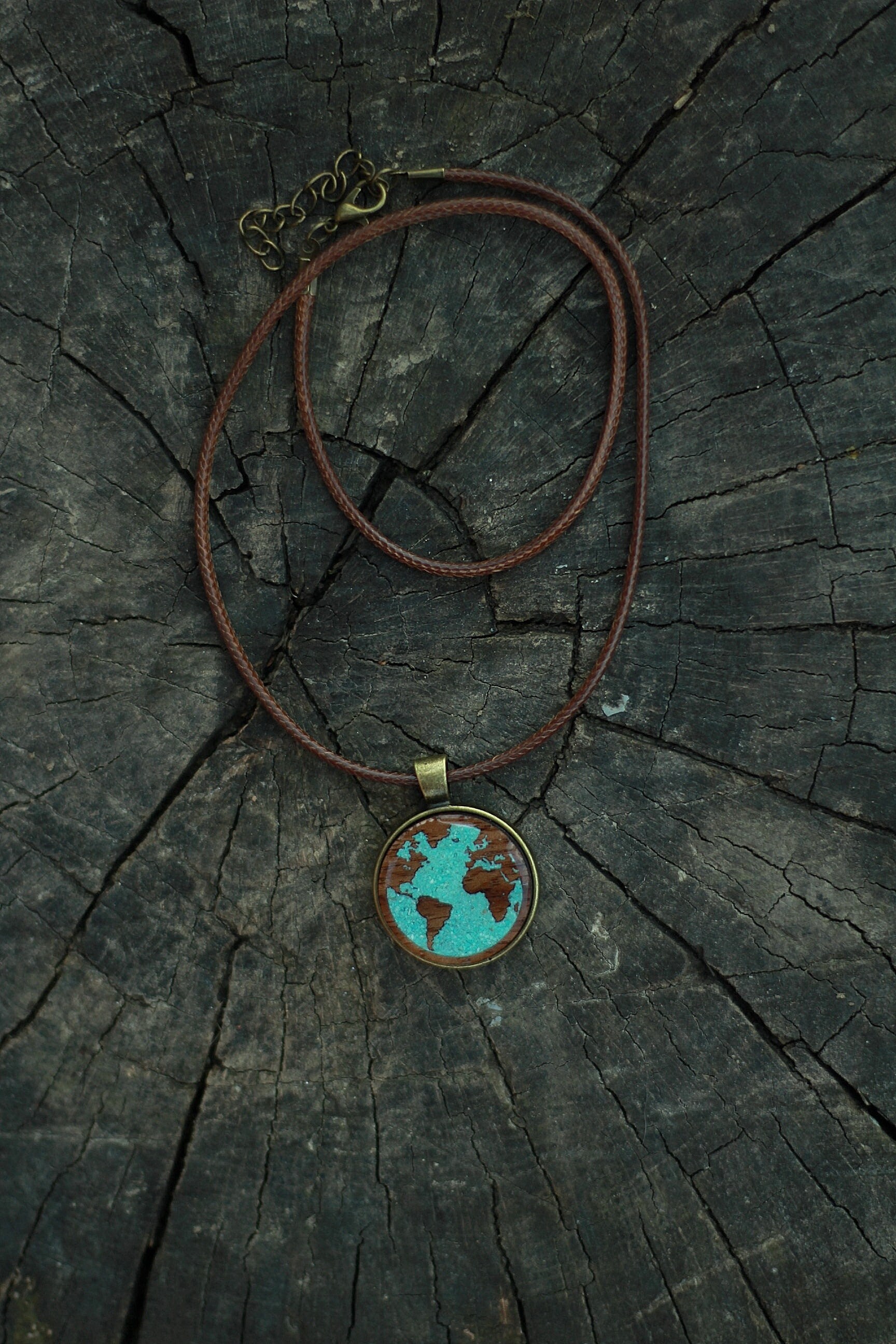 Planet Earth Necklace World Map Planet Earth Jewelry - Etsy