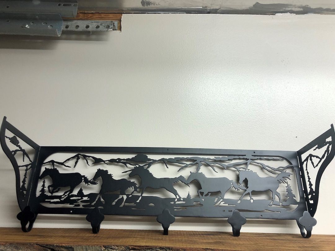 Horse Coat Rack With Wooden Shelf - Etsy