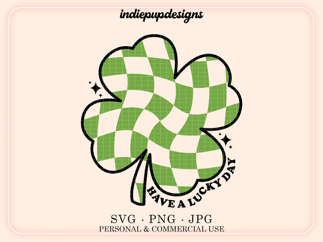 Checkered Shamrock SVG: Retro St. Patrick's Day Clover (SVG, PNG) - Etsy