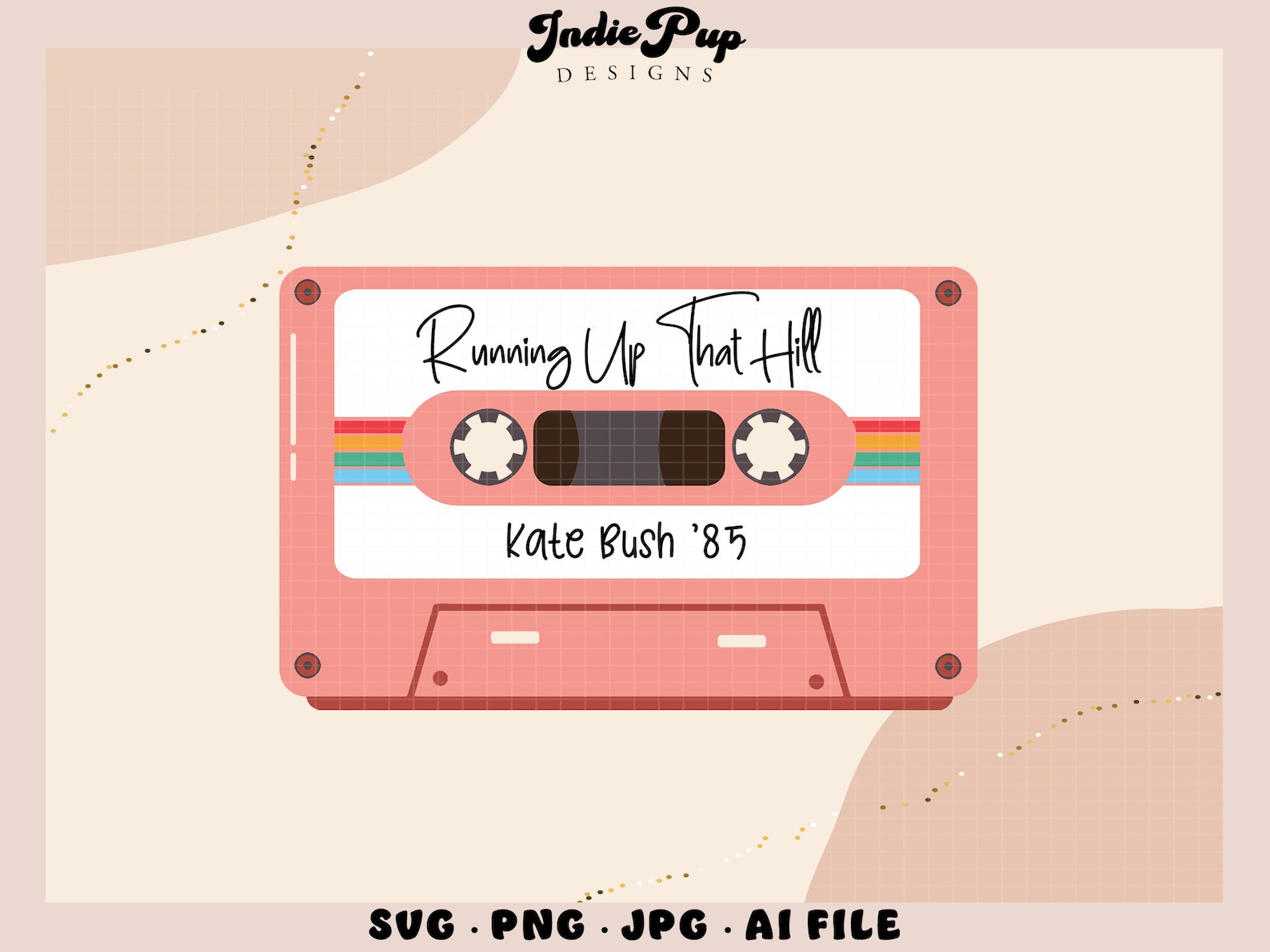 Stranger Things SVG: Kate Bush Cassette Tape, Running up That Hill (SVG ...