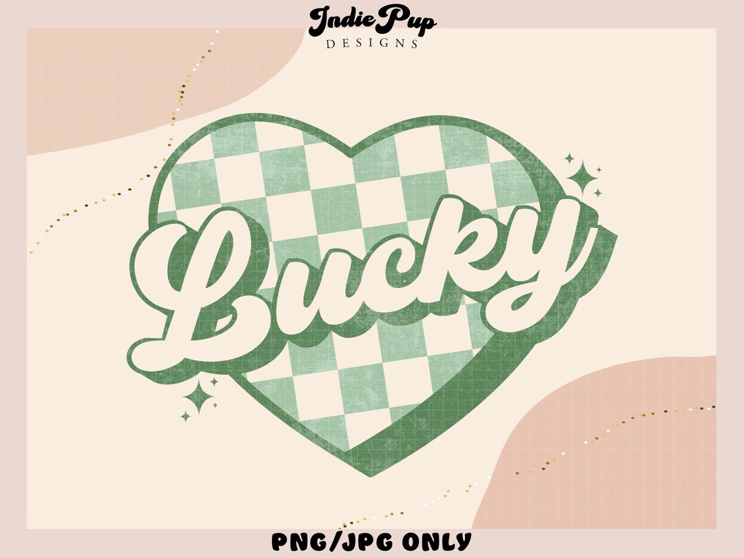 Lucky Svg | Lucky Grunge Distressed Png Digital File | Checkered Heart ...