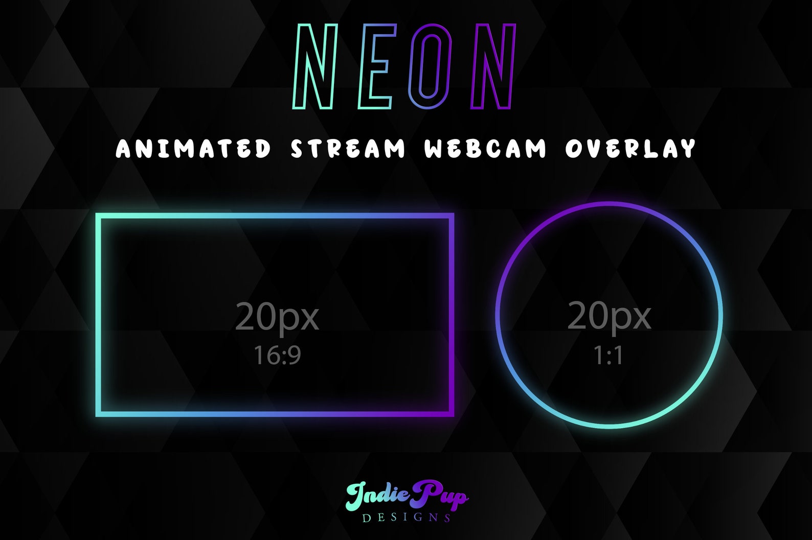 Twitch Animated Neon Webcam Frame 16:9 | Circle Camera Overlay | OBS ...