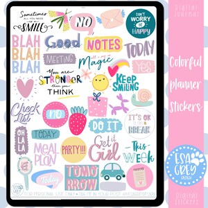 Colorful Digital Planning Sticker Set | Goodnotes Stickers | Notability ...