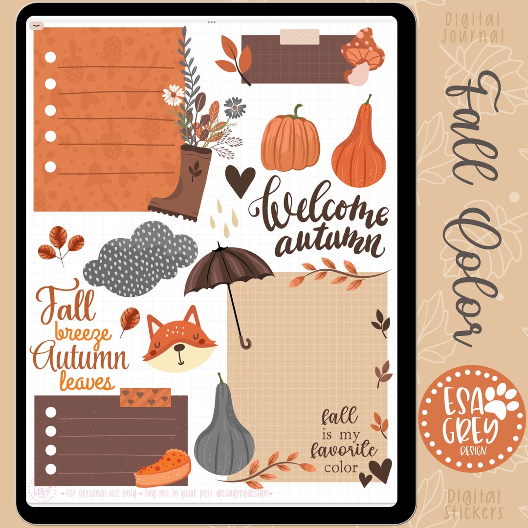 Fall Colors Sticker Set | Goodnotes Stickers | Digital Planning ...