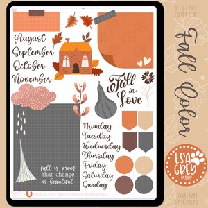Fall Colors Sticker Set | Goodnotes Stickers | Digital Planning ...