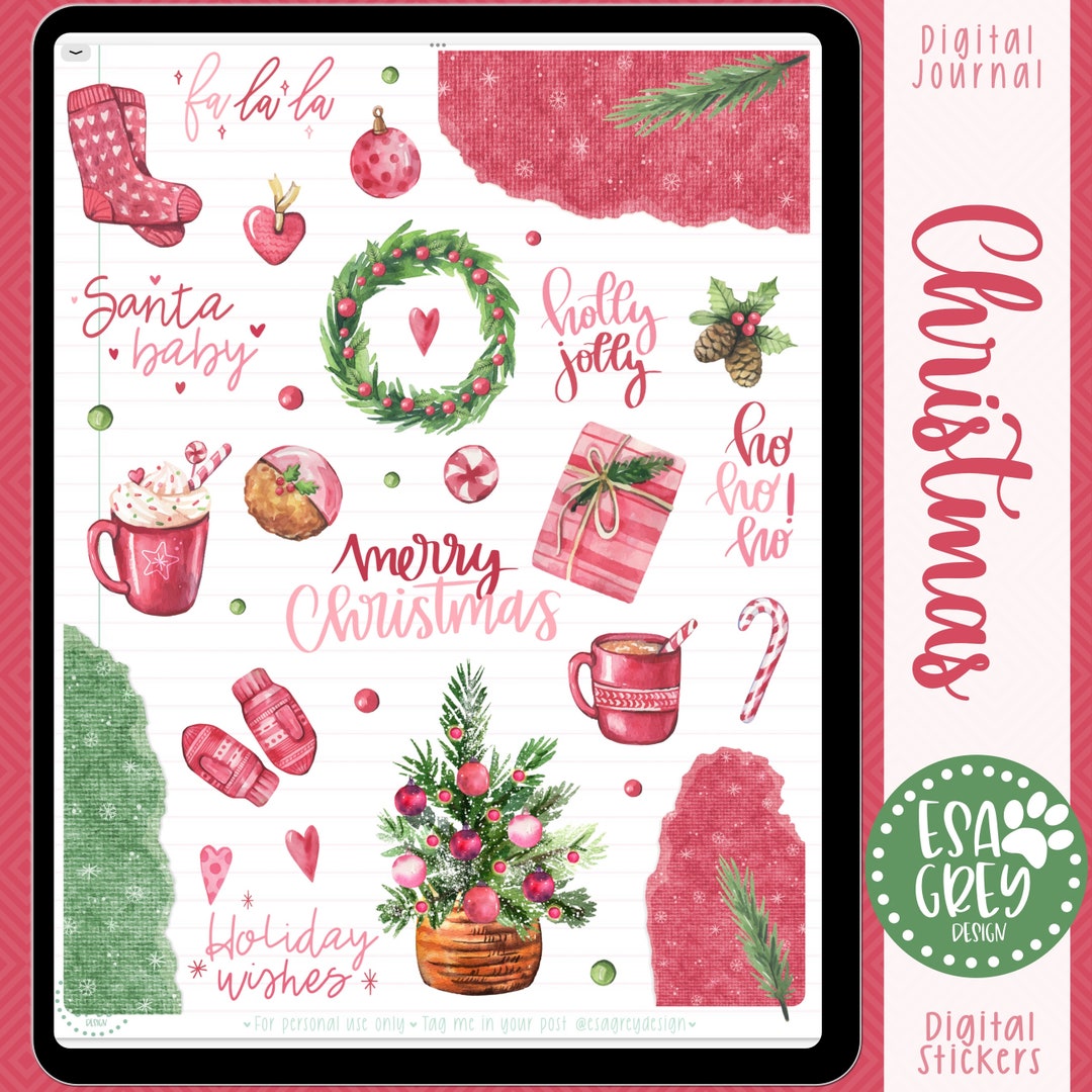 I Love Christmas Digital Stickers |goodnotes Stickers | Digital ...