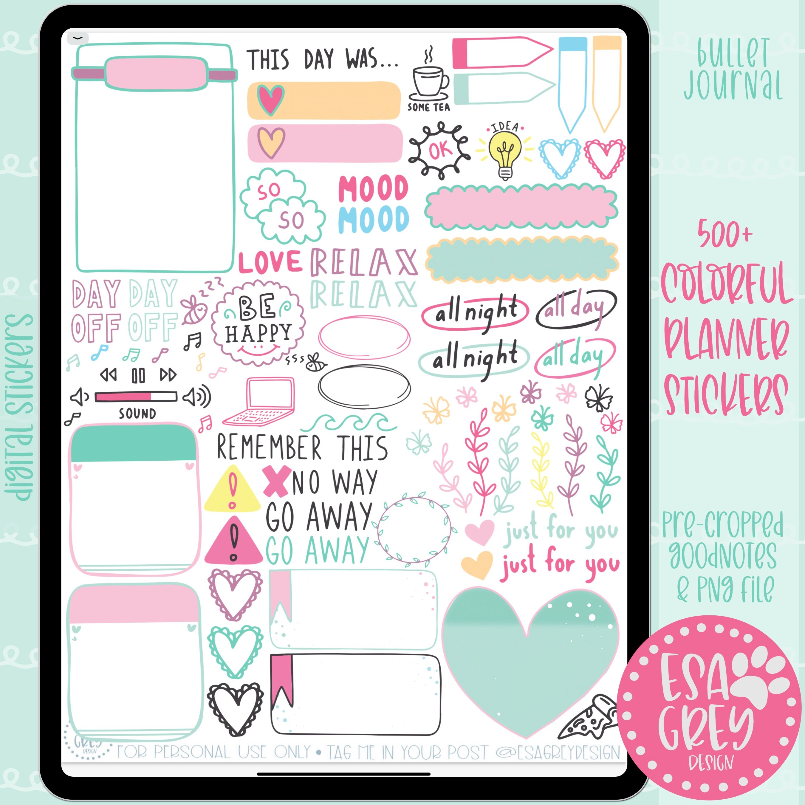 500 Digital Planning Sticker Set Goodnotes Stickers - Etsy