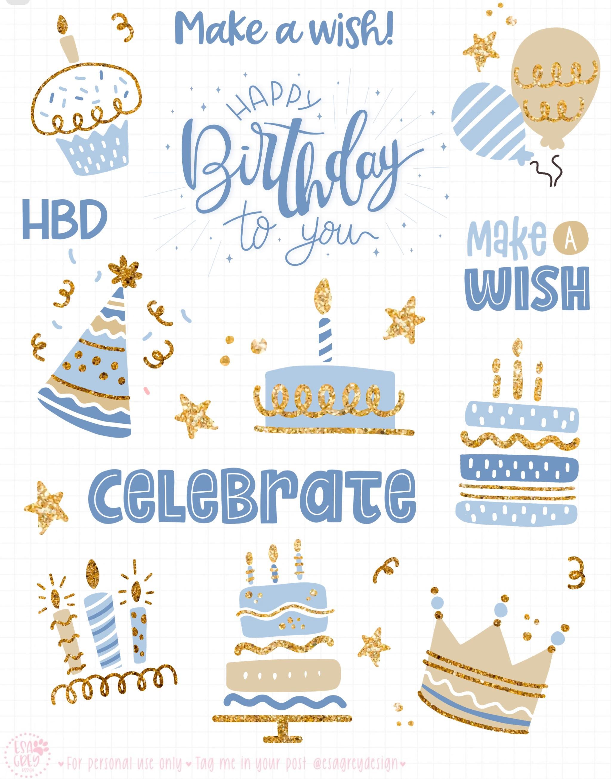 Birthday Party Digital Stickers | Boho Stickers | Goodnotes Stickers ...