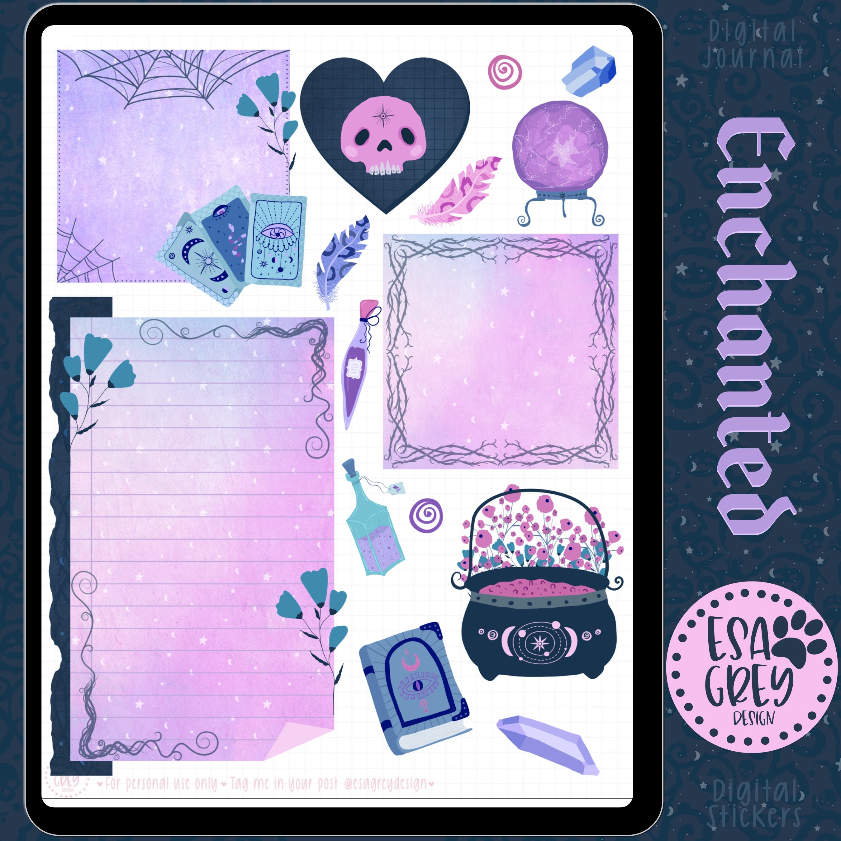 Enchanted Magic | Witchy Digital Planner Stickers | Goodnotes, PNG ...