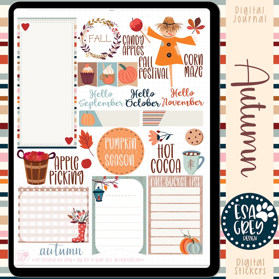 Autumn Sticker Set Goodnotes Stickers Digital Planning Stickers Planner ...