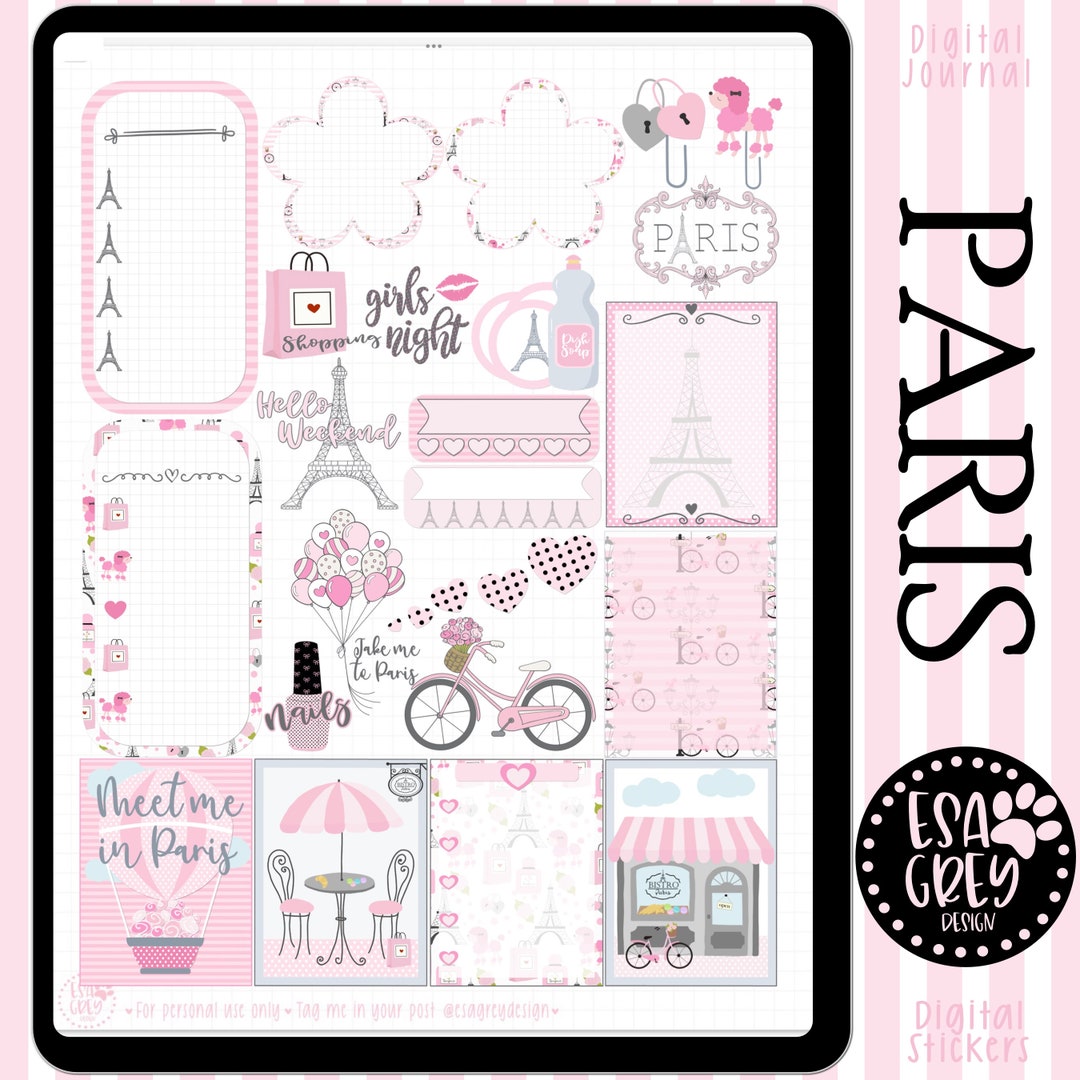 Paris Stickers | Digital Planner Stickers | Goodnotes Stickers ...