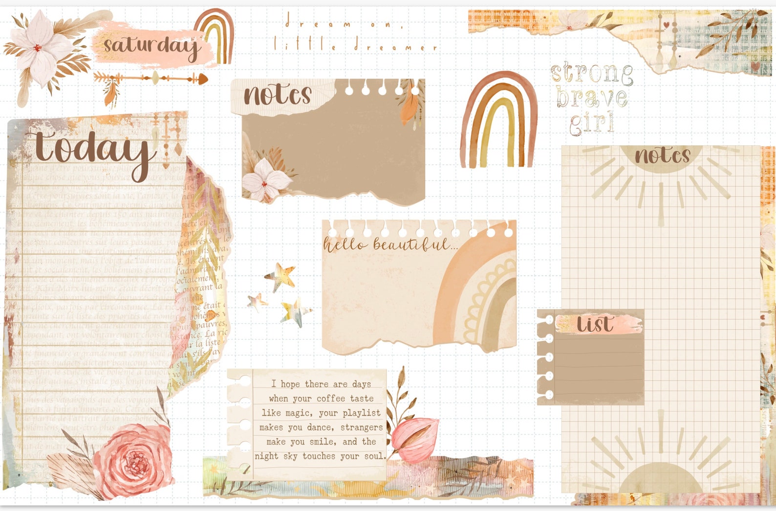 Boho Babe Digital Stickers Digital Planner Stickers - Etsy