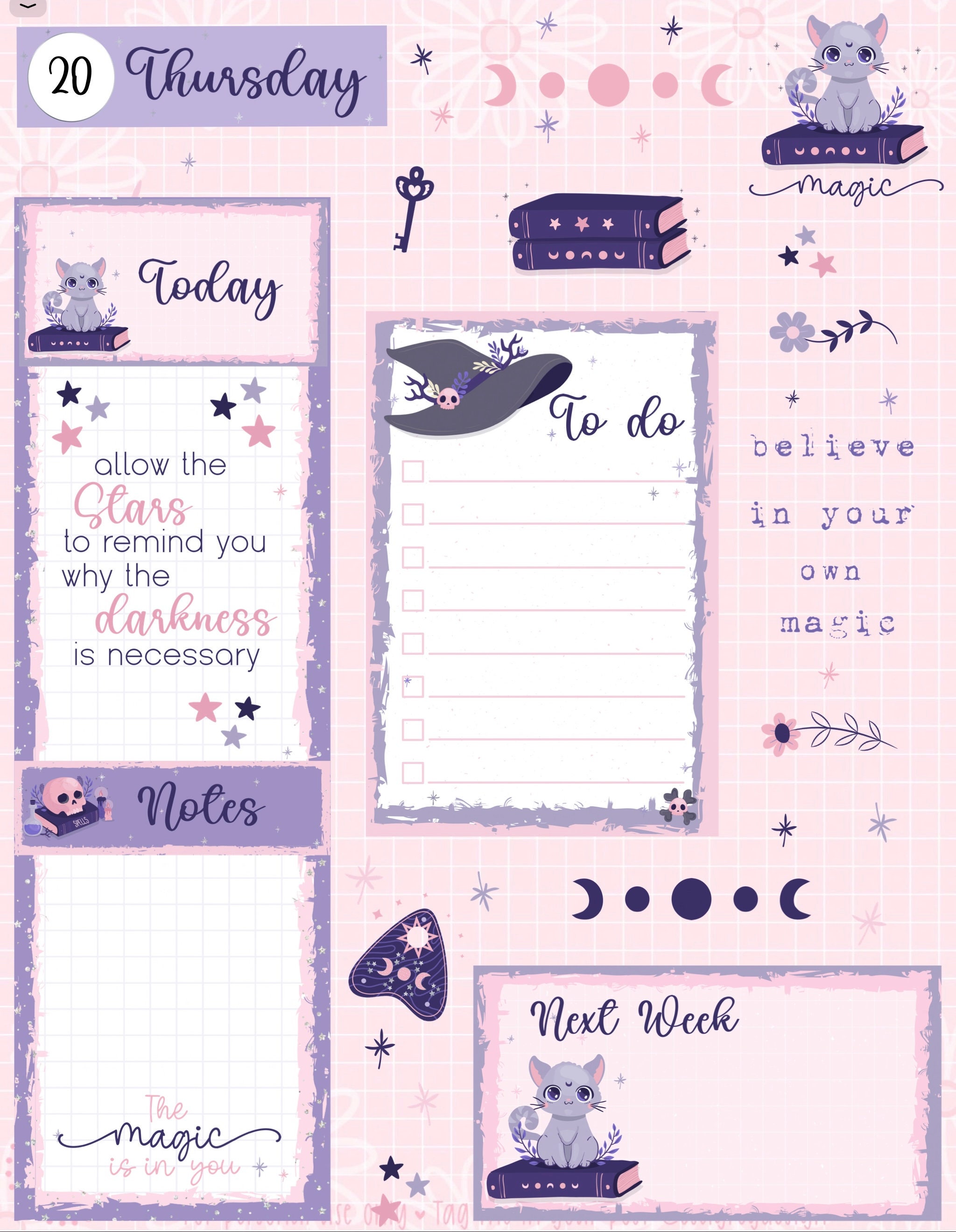 Magic Glow Digital Planning Sticker Set Goodnotes Stickers - Etsy