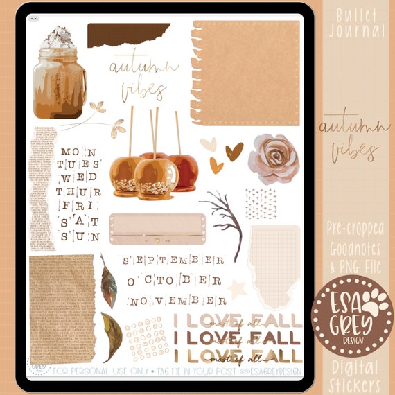 Autumn Vibes Digital Planner Stickers Goodnotes Stickers - Etsy