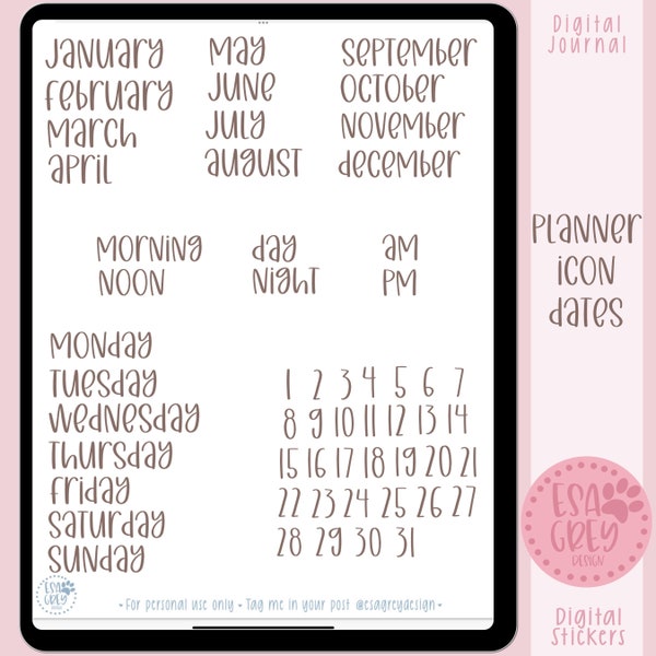 Date Stickers - Etsy