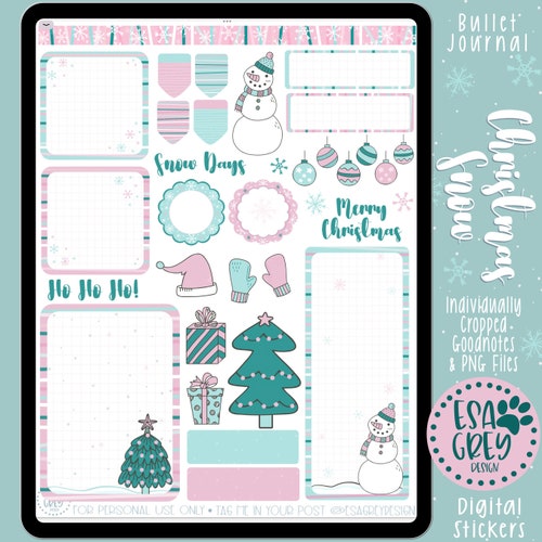 Winter Snow Days Digital Stickers Goodnotes Stickers - Etsy