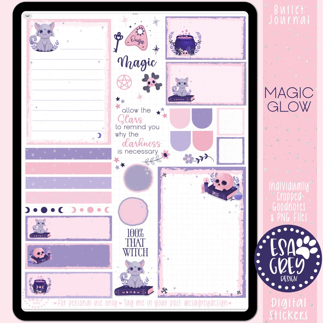 Magic Glow Digital Planning Sticker Set Goodnotes Stickers - Etsy