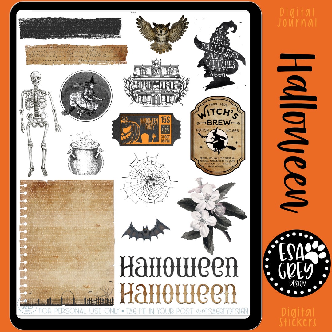 Halloween Stickers | Goodnotes Stickers | Digital Planning Stickers ...