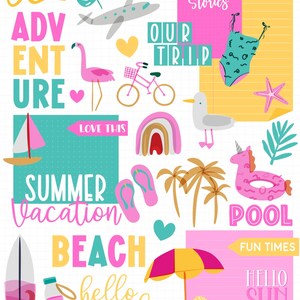 Summer Hues Digital Stickers Digital Planner Stickers Beach Stickers ...