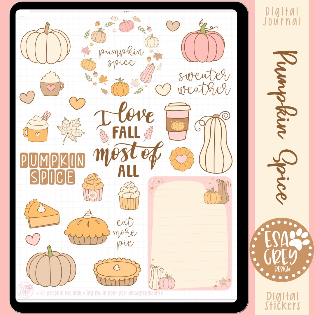 Pumpkin Spice Digital Planner Stickers | Goodnotes Stickers | Digital ...