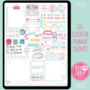 500+ Digital Planning Sticker Set | Goodnotes Stickers | Doodle ...