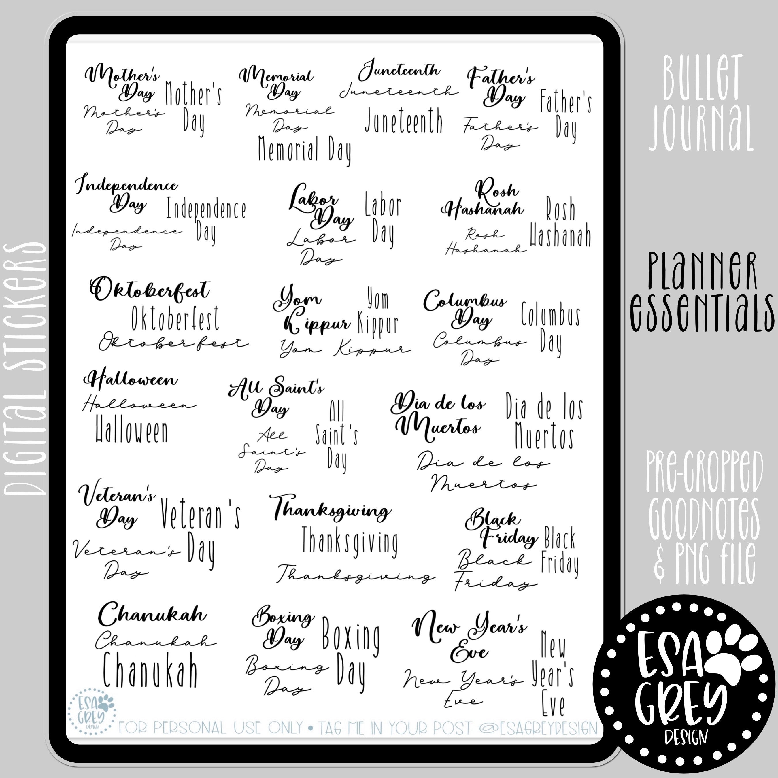Planner Essentials Stickers Goodnotes Stickers Digital | Etsy